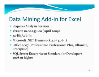 Data Mining with Excel 2010 and PowerPivot 201106 | PPT