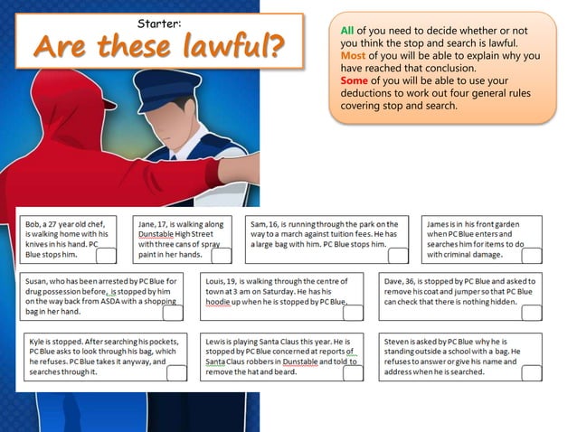 Stop and Search | PPTX | Crime & Harmful Acts to Individuals, Society ...