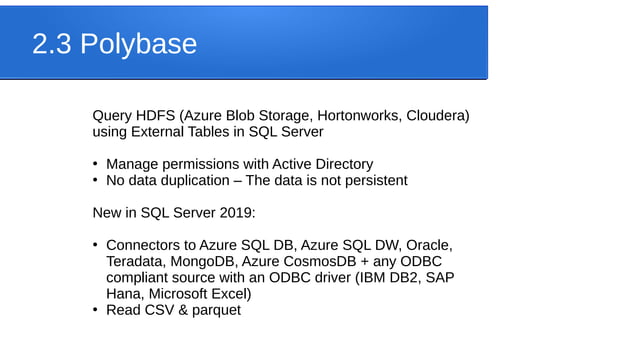 Introduction to SQL Server Big Data Clusters | PPT Introduction to SQL Server Big Data Clusters | PPT