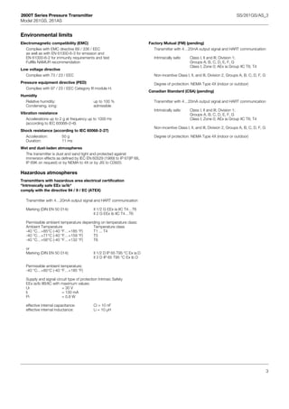 2600T Series Pressure Transmitter Model 261GS Gauge Model 261AS ...