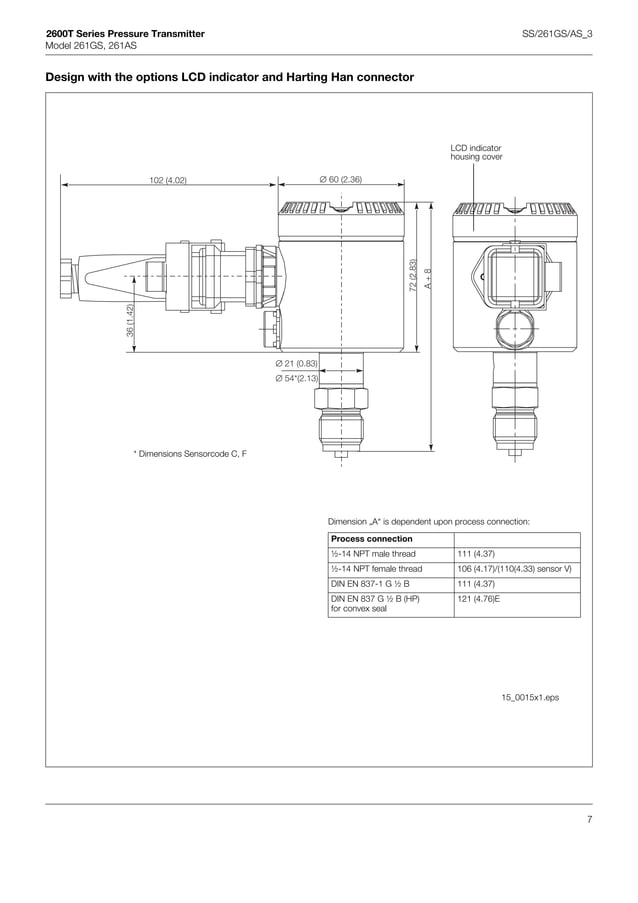 2600T Series Pressure Transmitter Model 261GS Gauge Model 261AS ...
