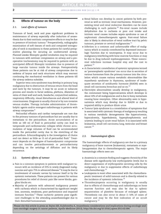 Anaesthesia considerations and Implications during Oncologic and Non ...