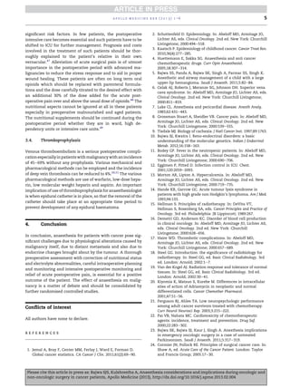 Anaesthesia considerations and Implications during Oncologic and Non ...