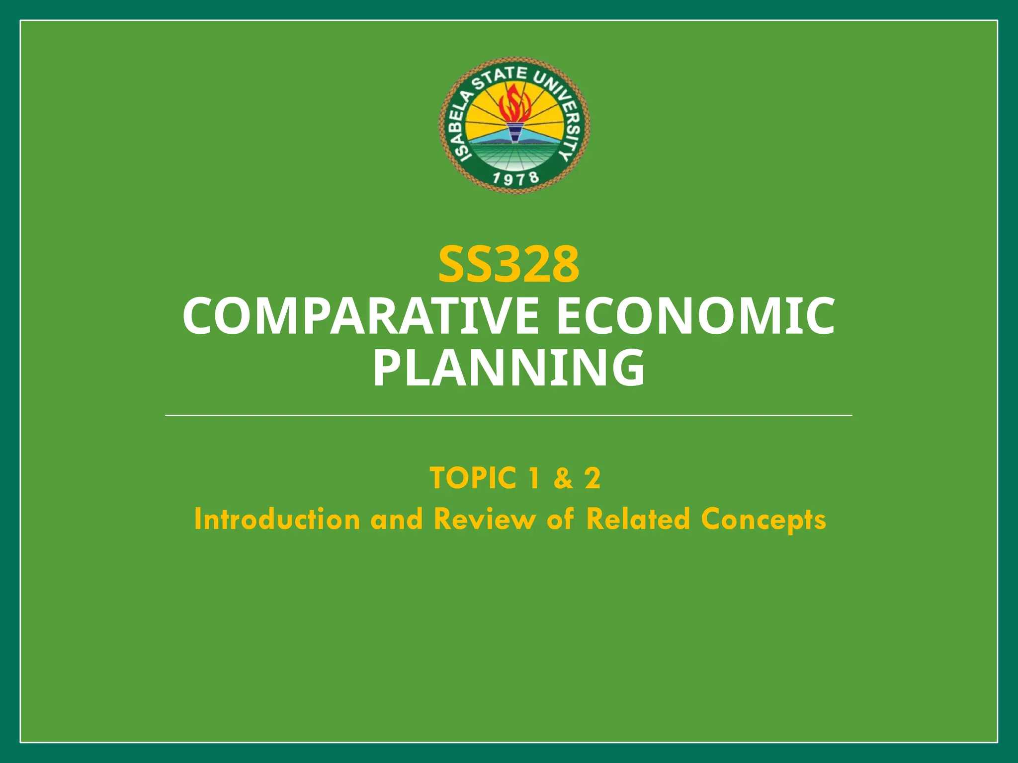 comparative econimic planning topic 1 and 2 | PPTX