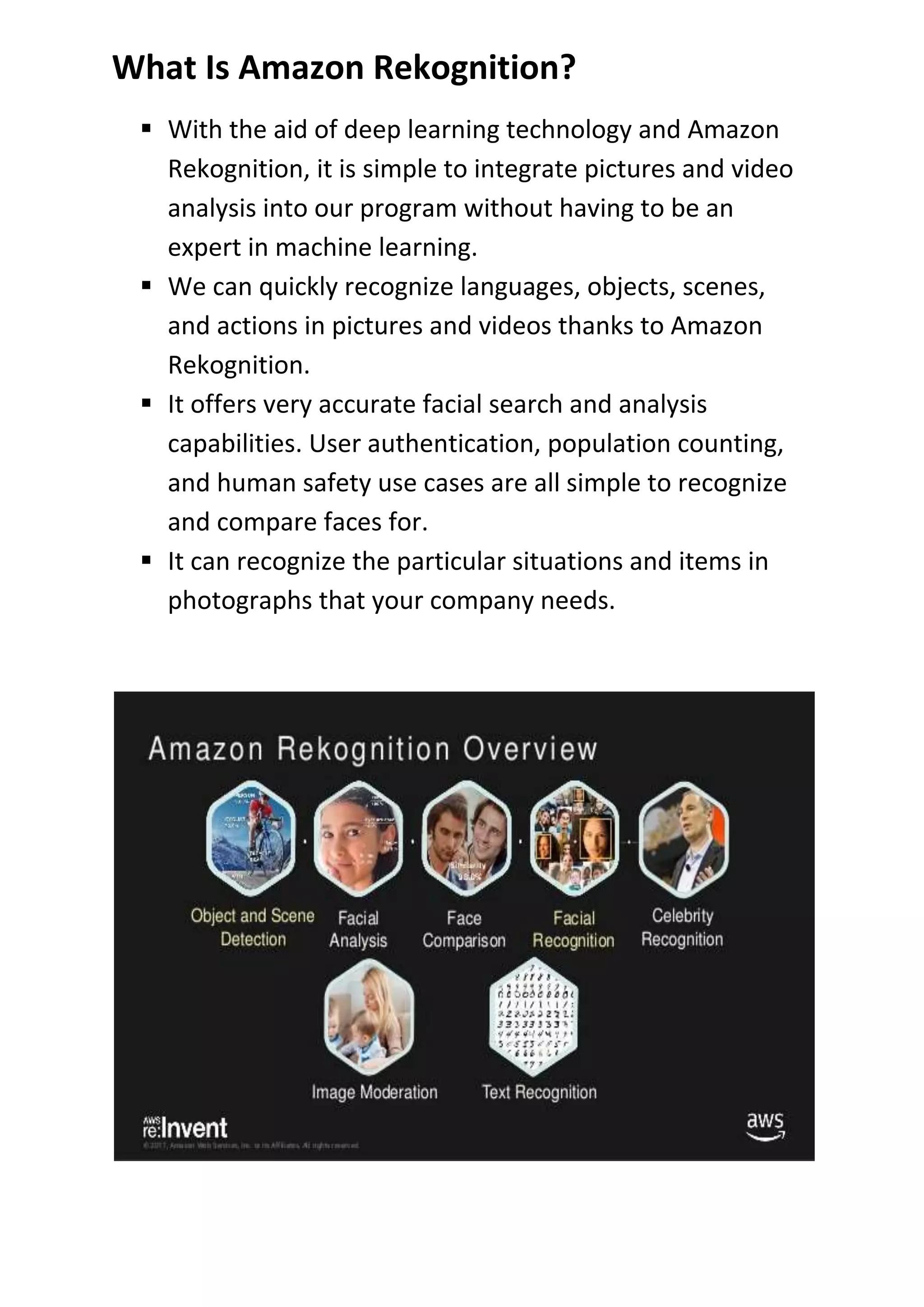 Computer Vision and Amazon Rekognition | DOCX