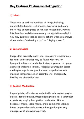 Computer Vision and Amazon Rekognition | DOCX