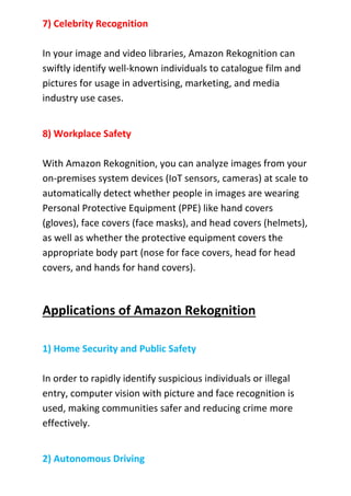 Computer Vision and Amazon Rekognition | DOCX