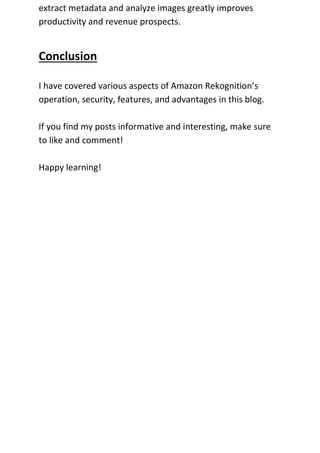 Computer Vision and Amazon Rekognition | DOCX