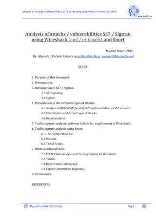 Analysis of attacks / vulnerabilities SS7 / Sigtran using Wireshark (and / or tshark) and Snort ...