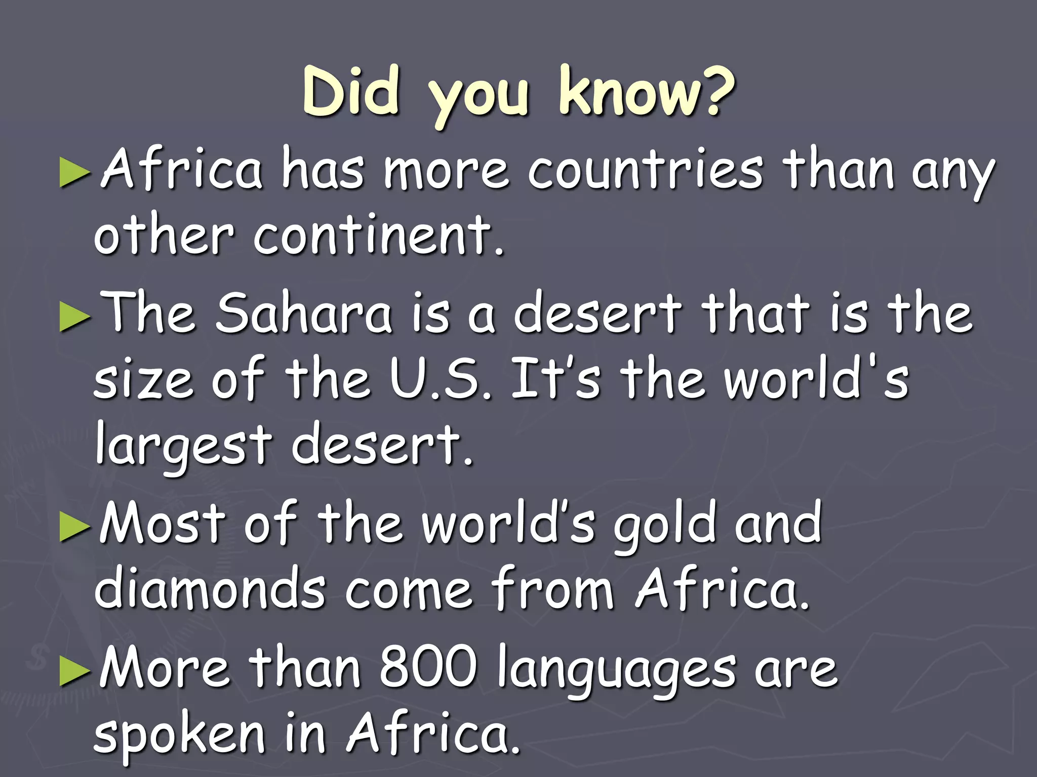 SS7G1 - Africa Geography.ppt