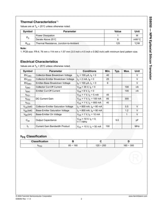 Original Transistor NPN SS8050 S8050 8050 1.5A 40V TO-92 New | PDF