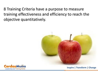 8 Great Success Criteria - CerdasMulia Trainer Bootcamp | PPT