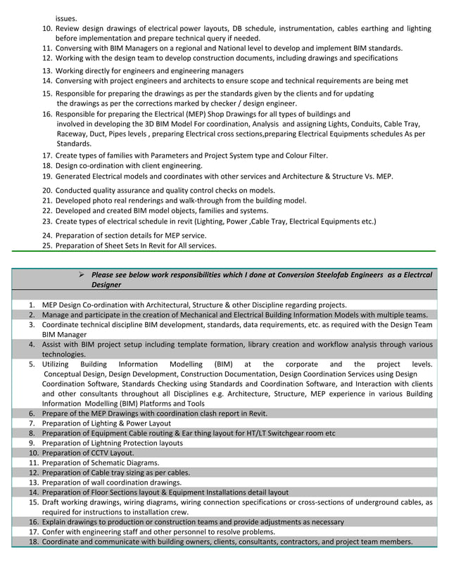 Electrical Designer / BIM Modeler | PDF