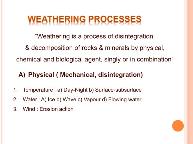 Weathering Of Rocks | PPT