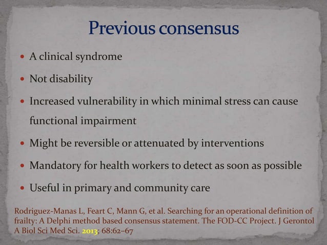 Advances in Frailty-understanding and management | PPTX