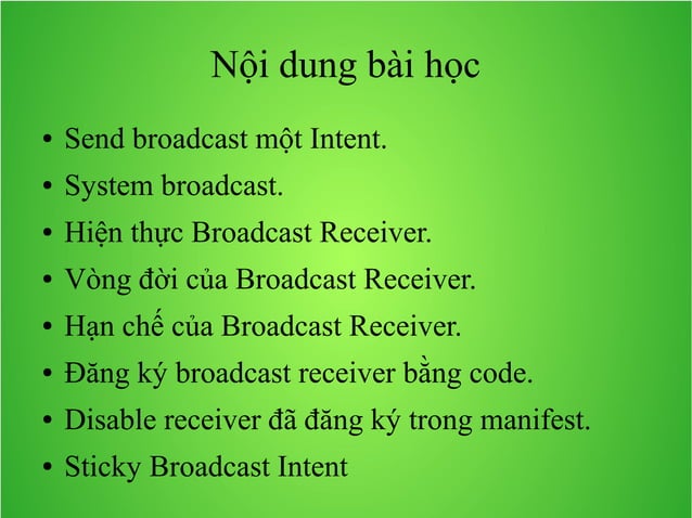 Android Nâng cao-Bài 3: Broadcast Receiver | ODP