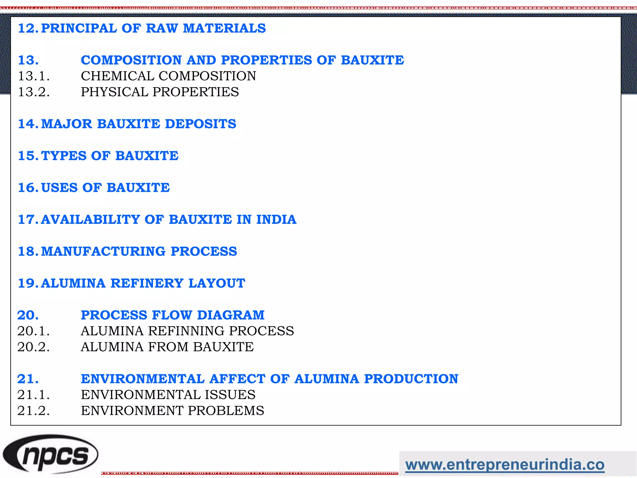 Alumina from Bauxite | PPTX