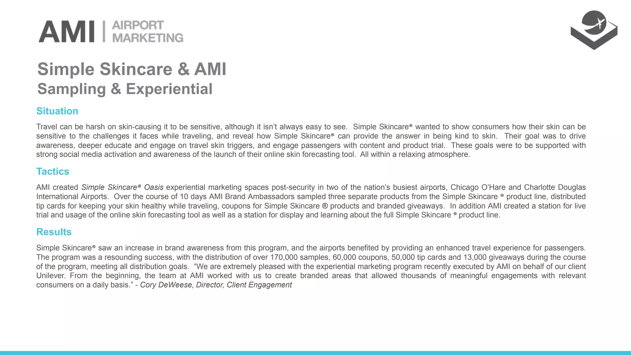 Airport Sampling and Experiential Program - Simple Skin Care | PPTX