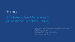 SSAS Azure RemoteApp | PPT