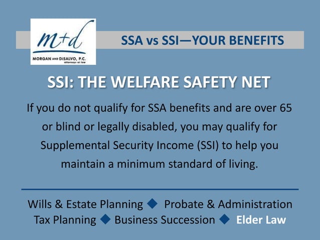 SSA vs. SSI - Your Benefits | PPT