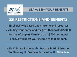 SSA vs. SSI - Your Benefits | PPTX