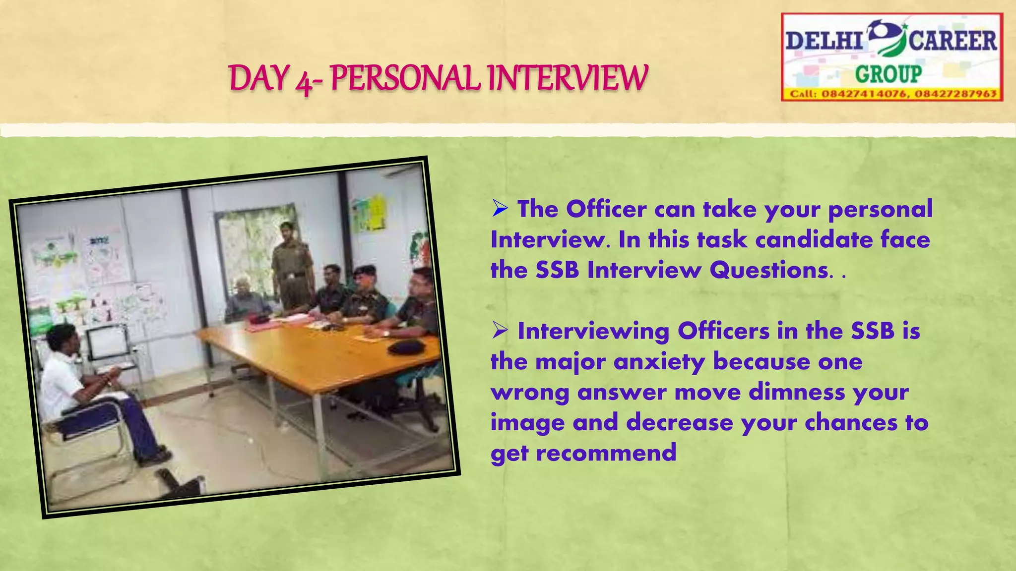 5 Days SSB Interview Procedure | PPTX