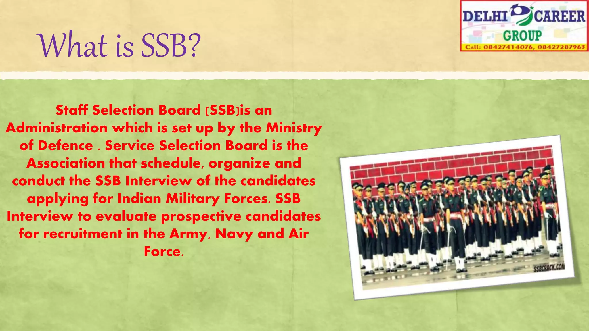 5 Days SSB Interview Procedure | PPTX