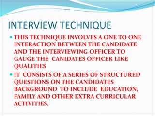 Ssb interview technique | PPTX | Career Advice | Careers