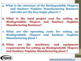 Biodegradable Diapers and Sanitary Napkins Production | PPTX