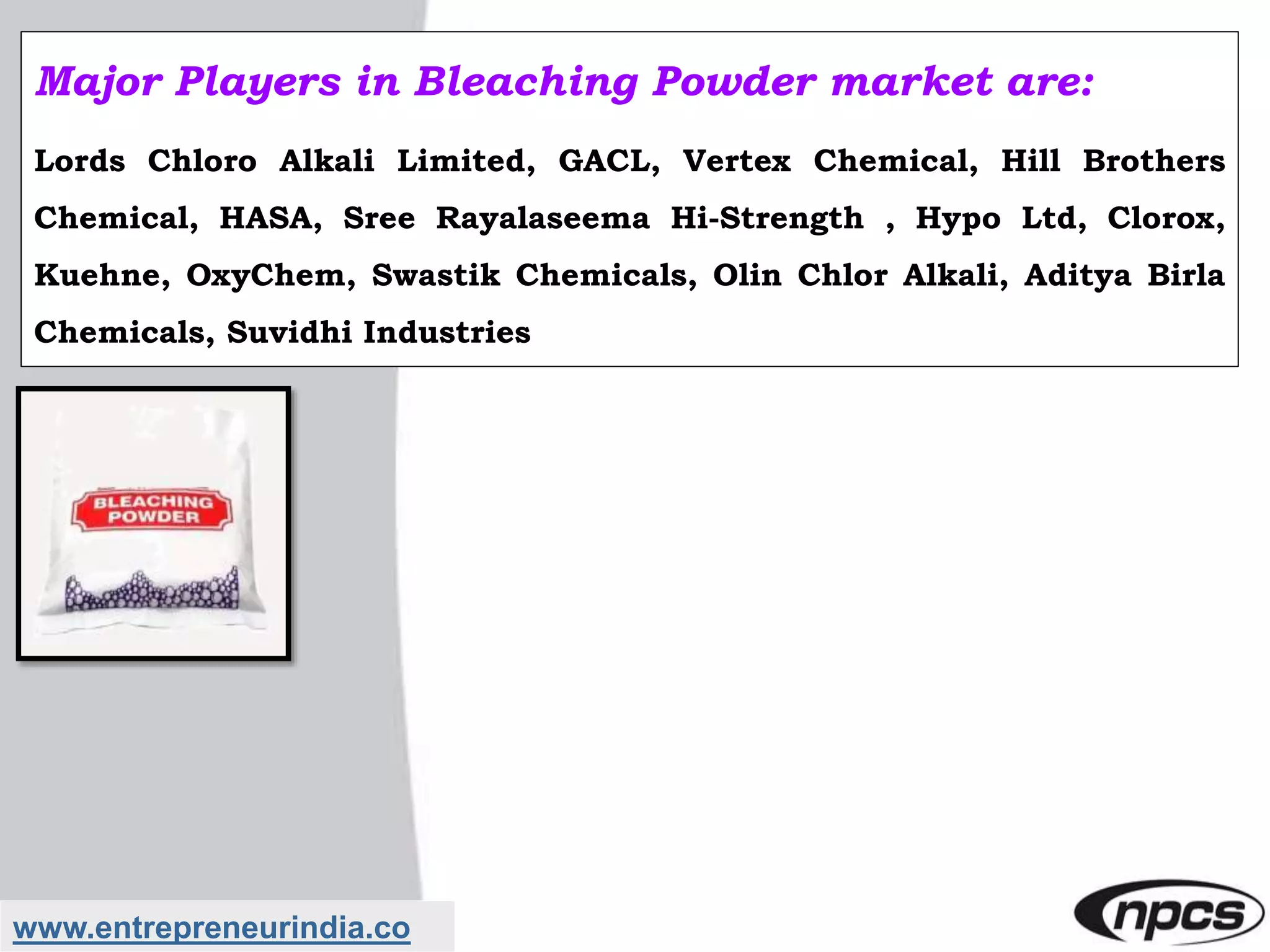 Bleaching Powder Manufacturing Business | PPTX