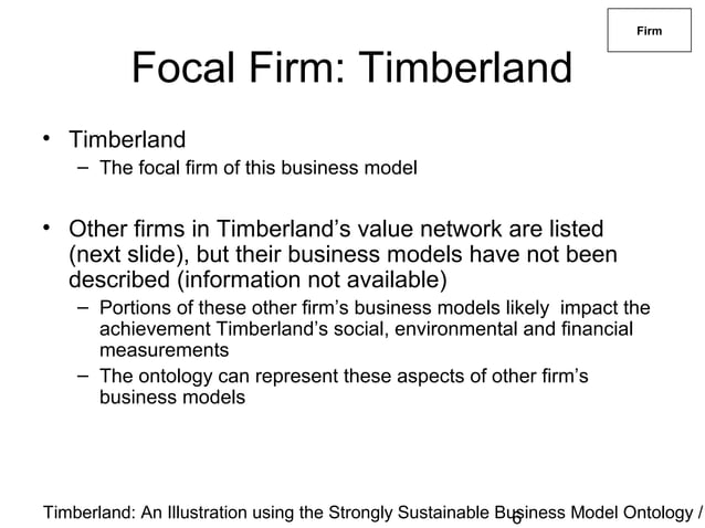 Strongly Sustainable Business Model Ontology - Example - Timberland ...
