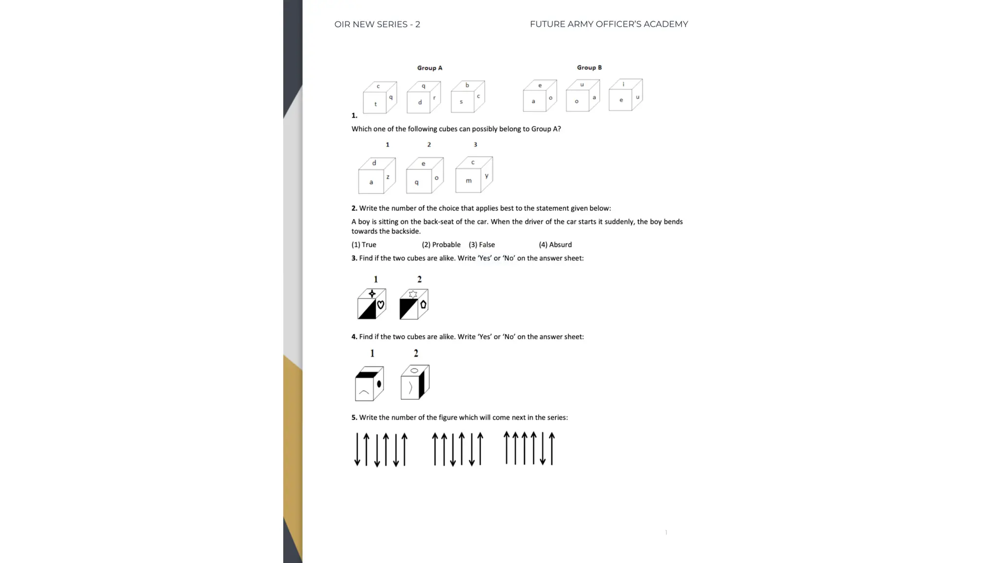SSB OIR TEST PRESENTATION WHICH PROVIDES BASIC KNOWLEDGE OF SSB ...