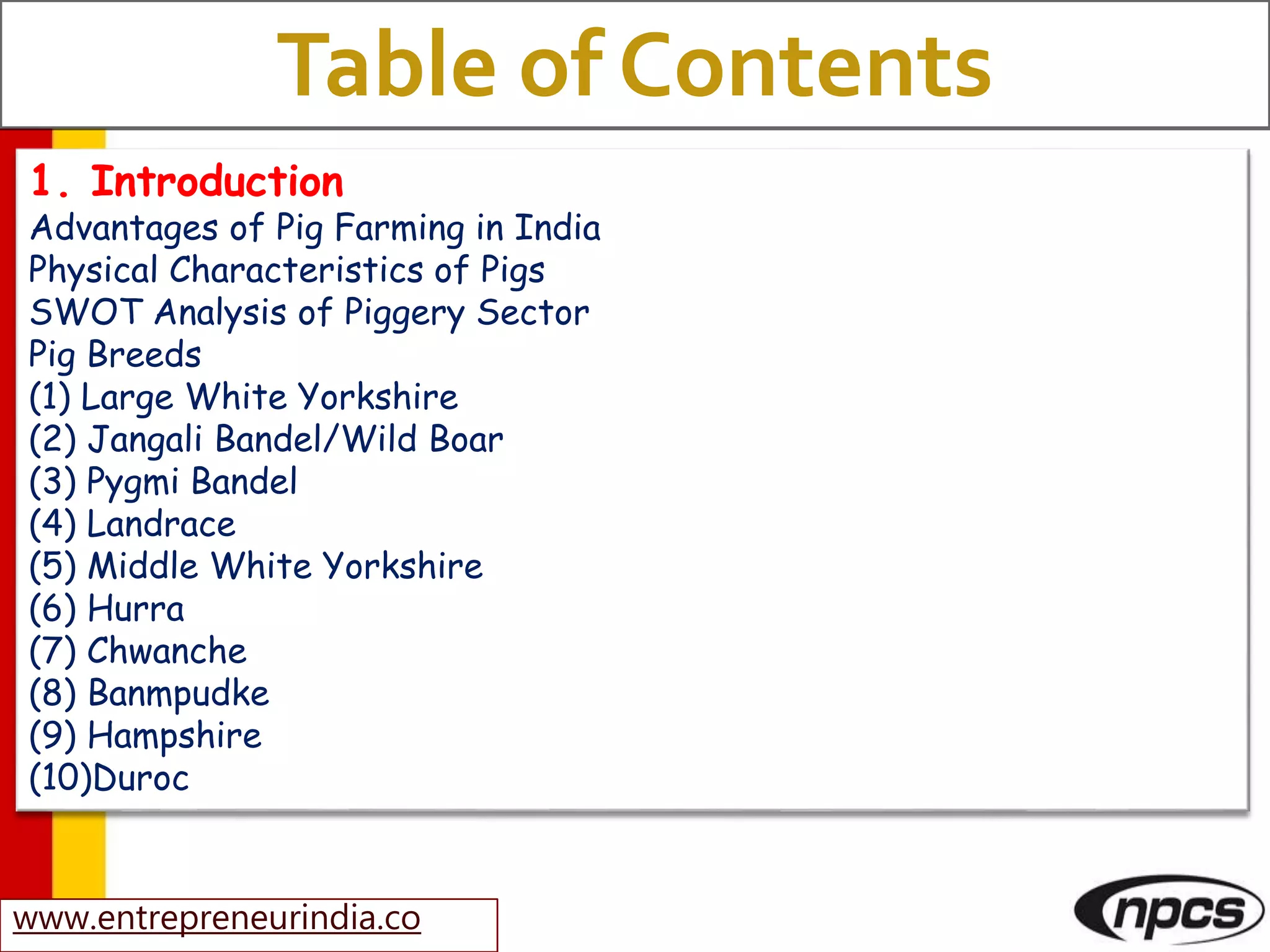 Book on Pig Farming and Pork Processing | PPTX