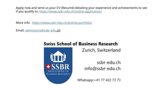 SSBR Ph.D. in Management in one year.pptx