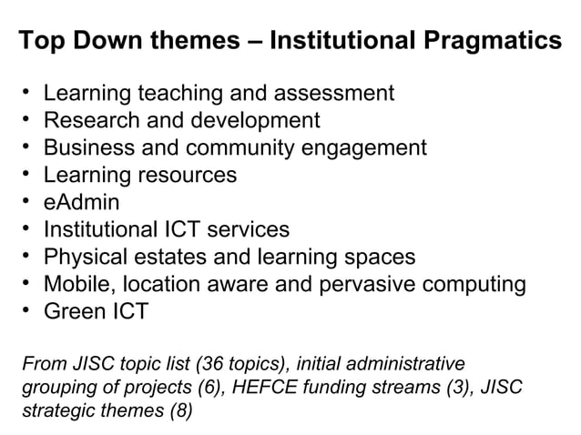 Synthesising JISC Institutional Innovation | PPT