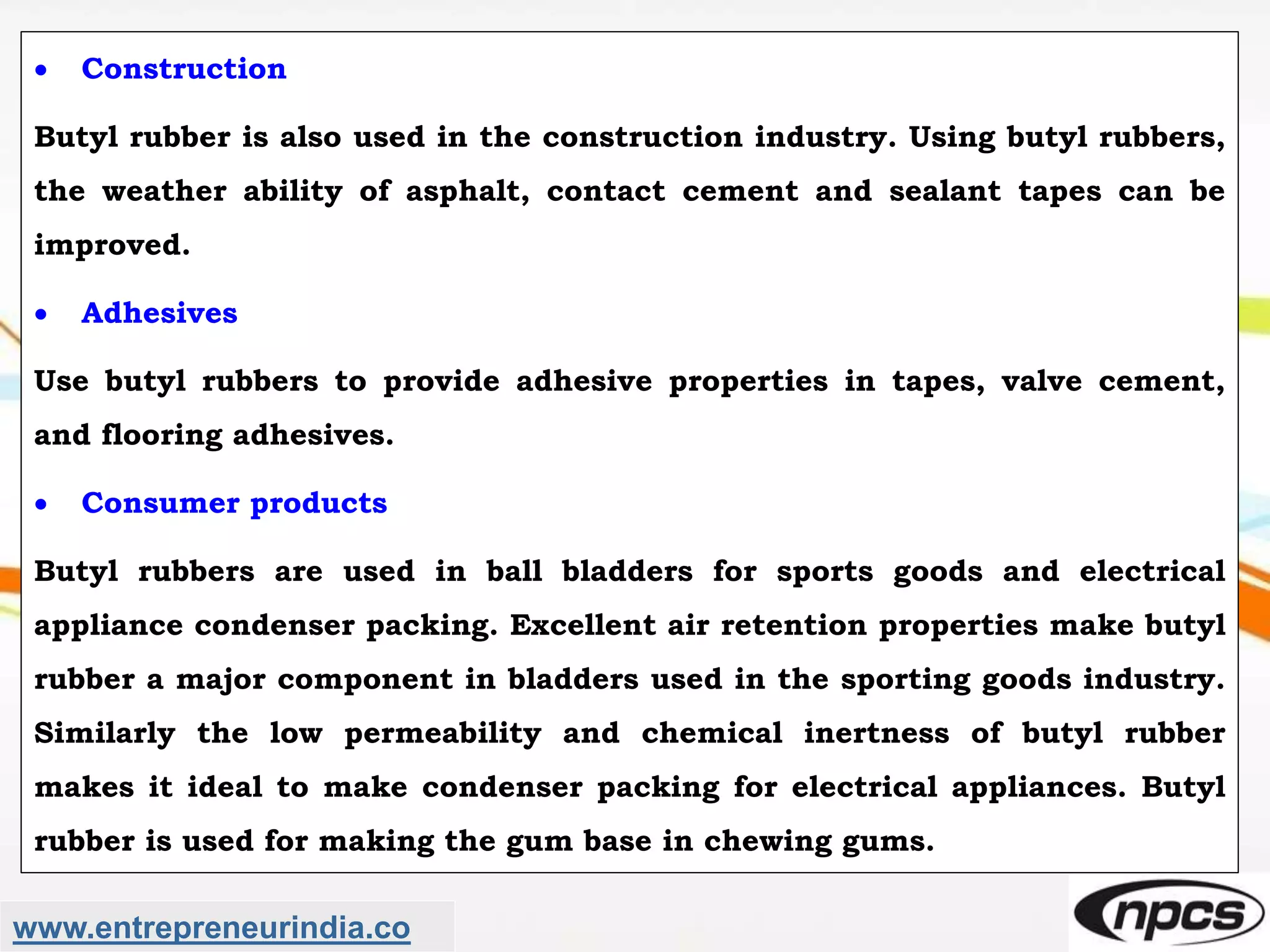 Butyl Rubber (IIR) Production | PPTX