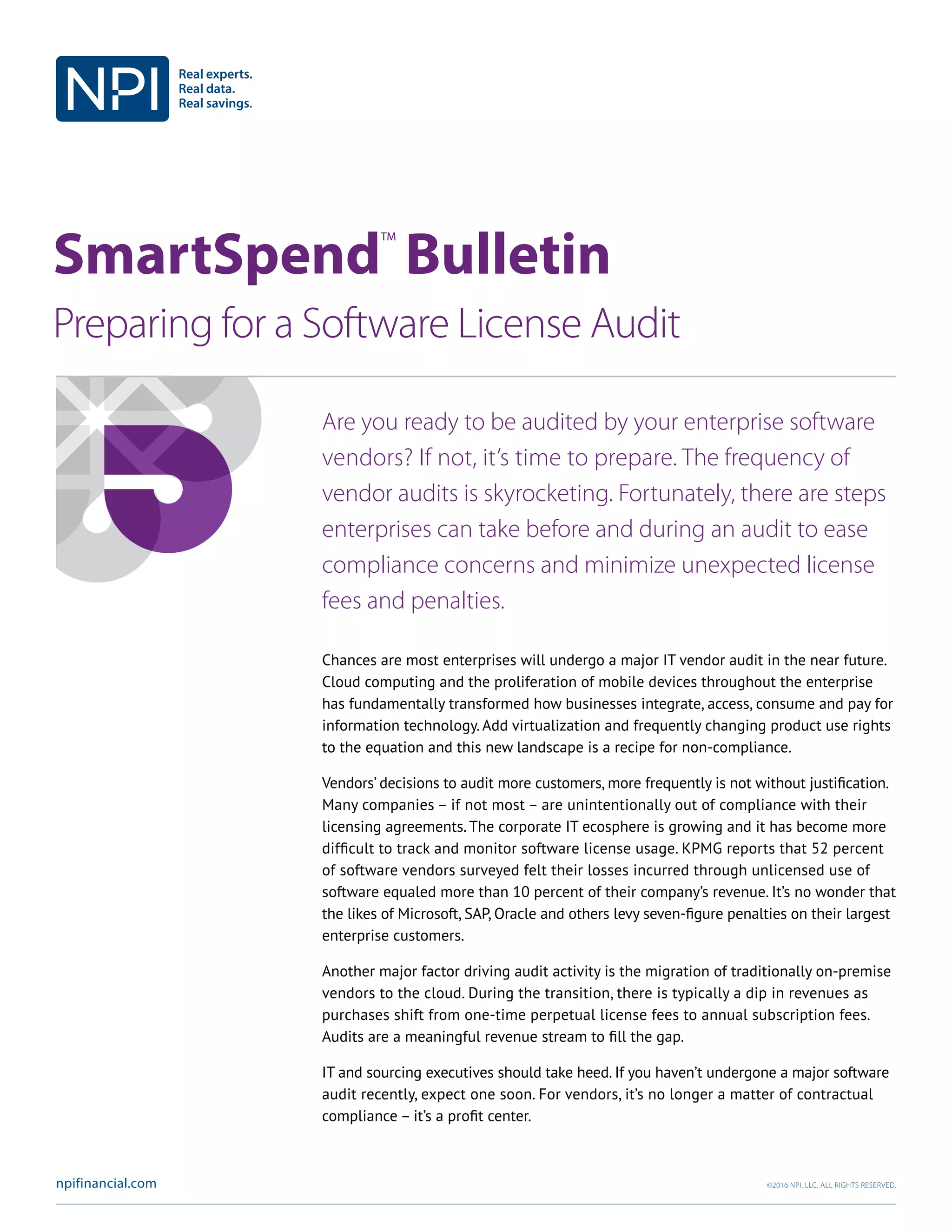 Software License Audit Preparation | PDF