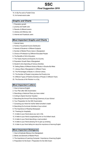 Ssc 2019-english-first-paper-suggestion | DOC