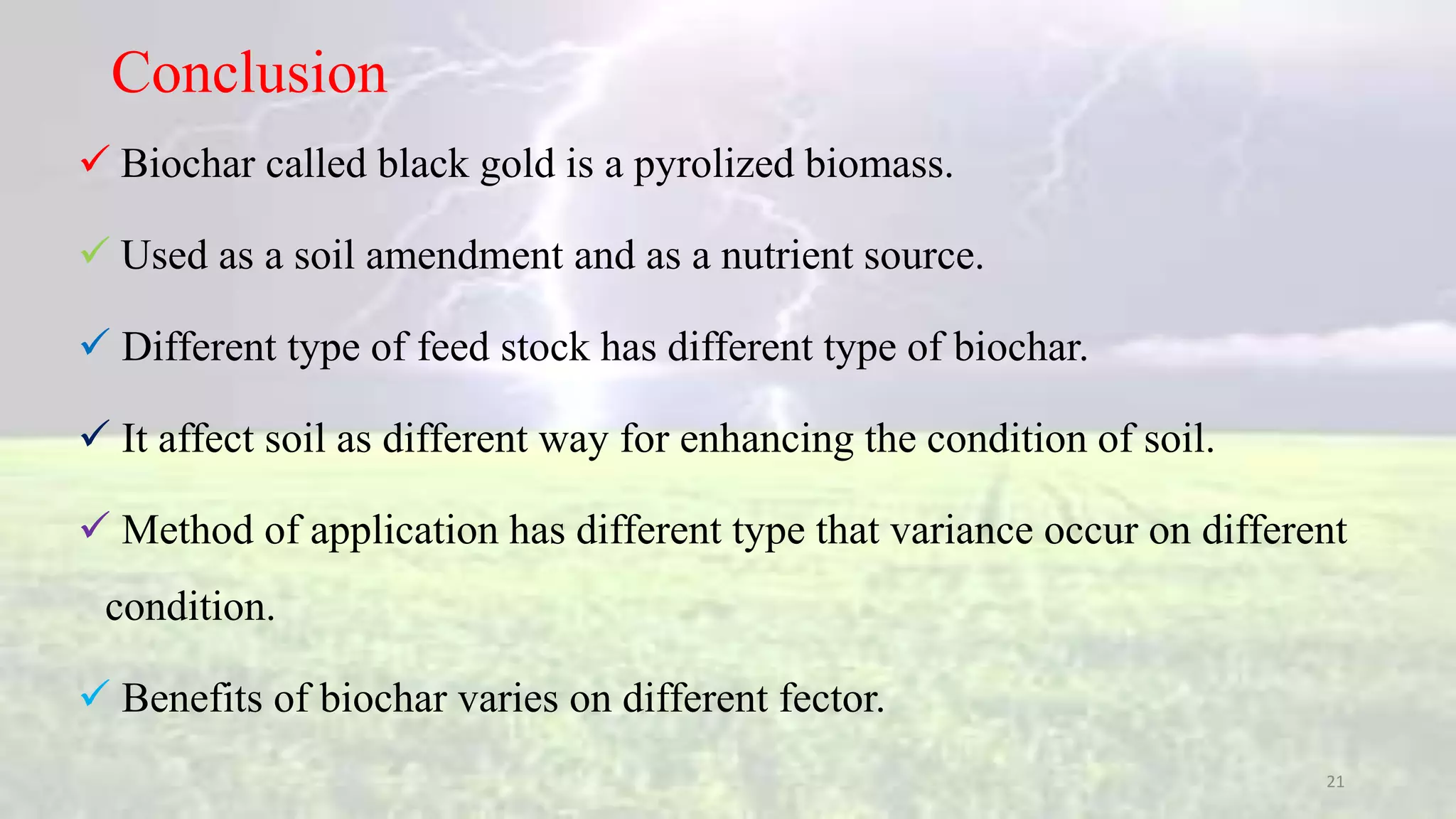 Biochar: Important Role In Agriculture | PPTX