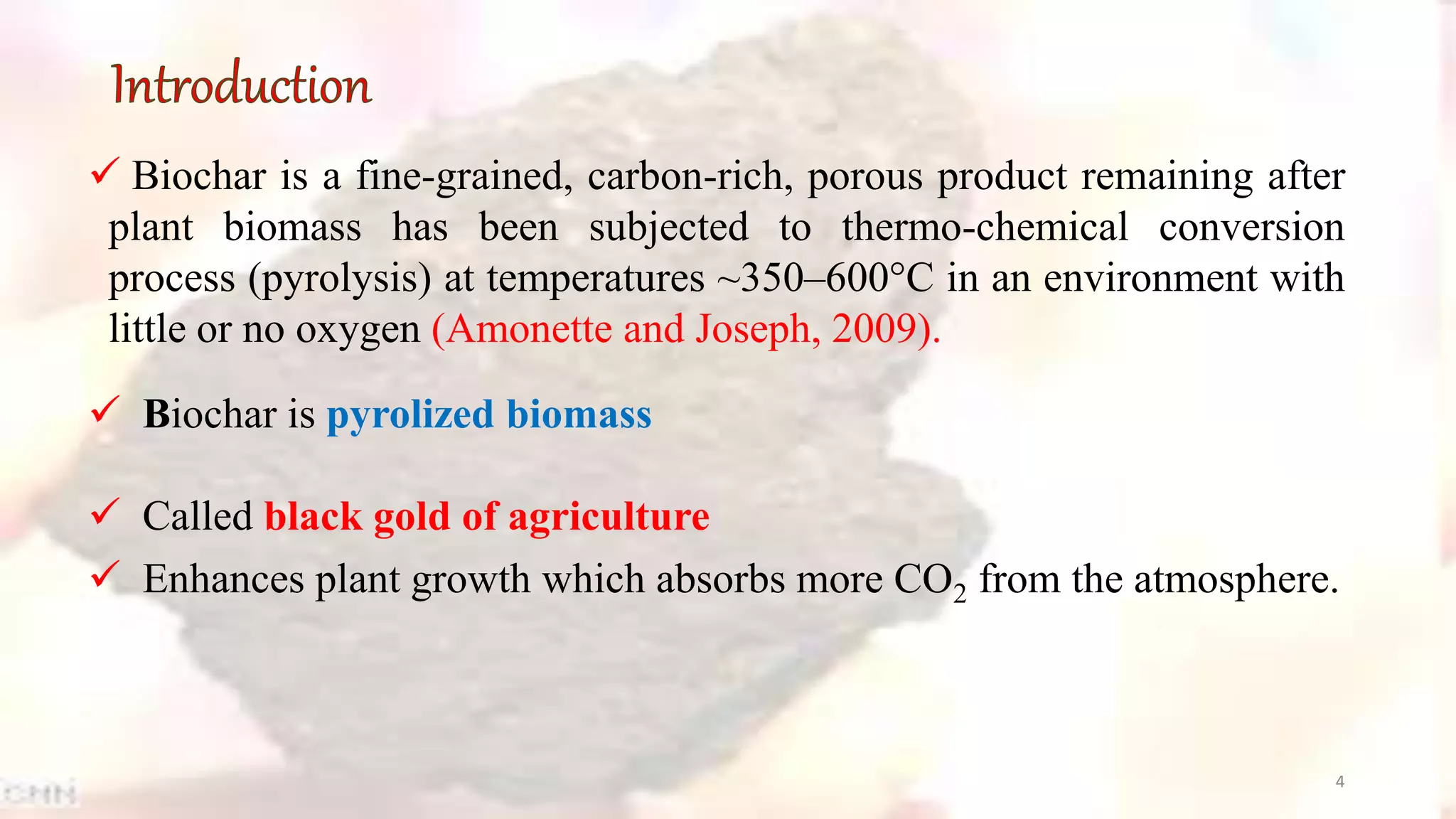 Biochar: Important Role In Agriculture | PPTX