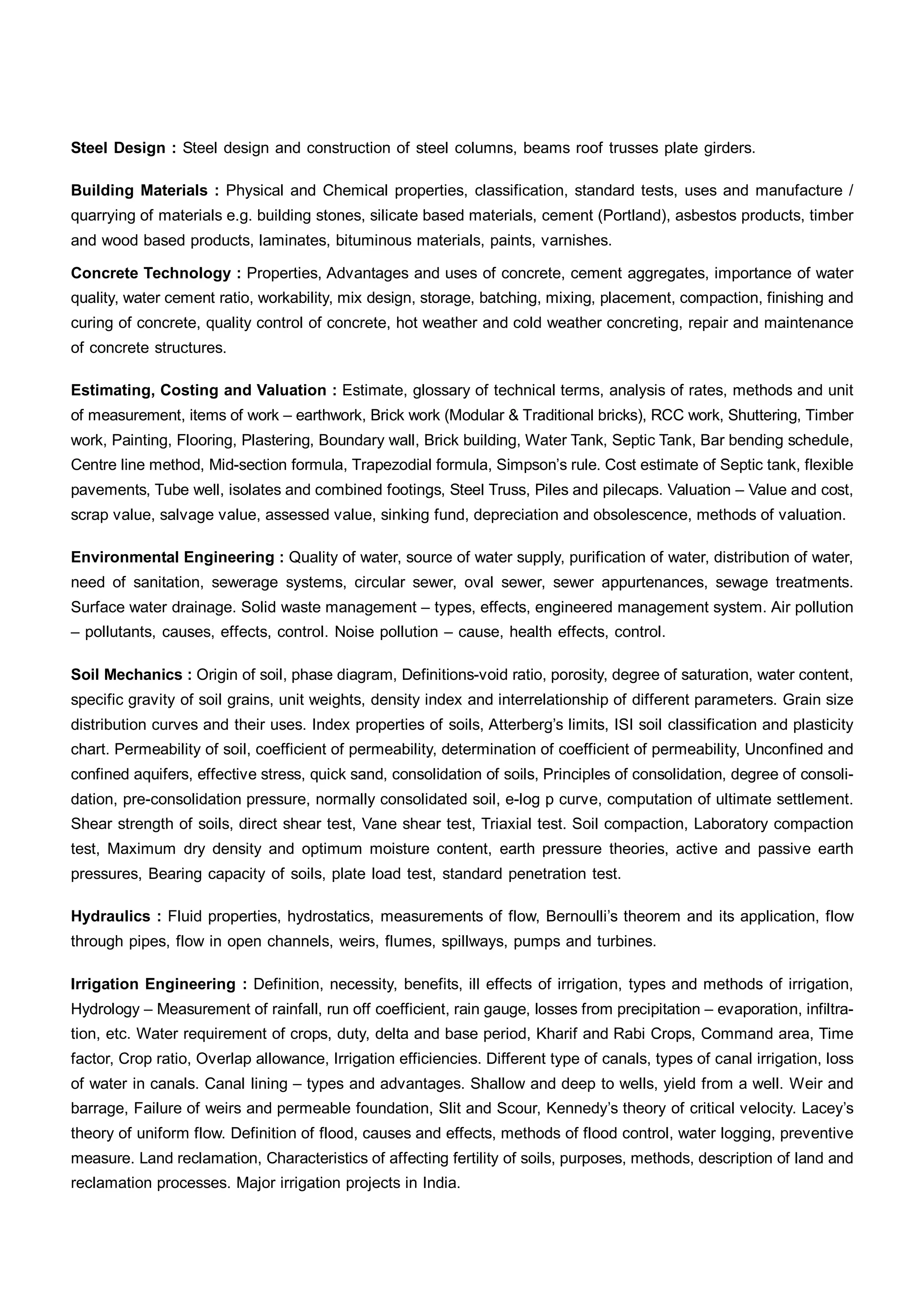 SSC-JE 2019 Civil Engineering Previous Years Topicwise Objective Detailed Solution with Theory | PDF