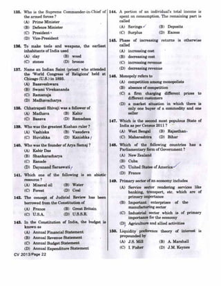 Ssc mts - question papers | PDF