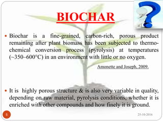 Biochar and its importance in sustaining crop productivity & soil ...