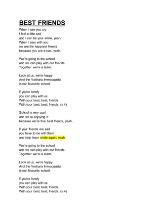 My Best Friend Song Lyrics My New Best Friend Luke Tierney: Song