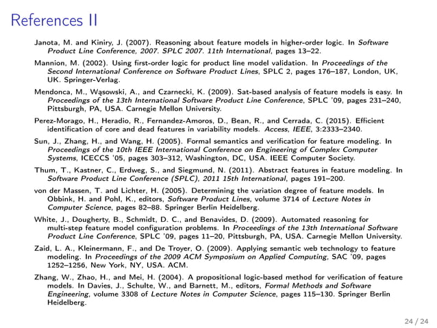 An Introduction To Automated Analysis Of Feature Models Through Propositional Logic Ppt