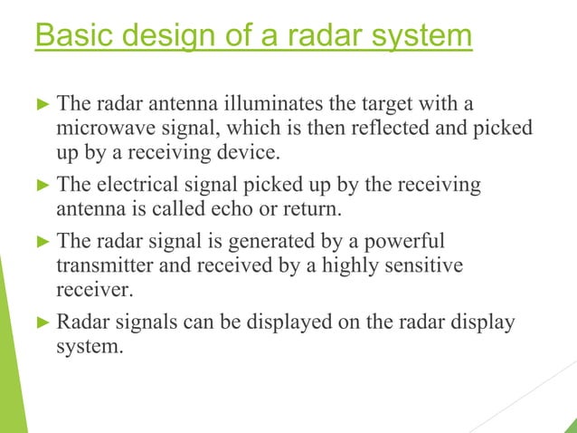 Radar system | PPTX | Operating Systems | Computer Software and ...