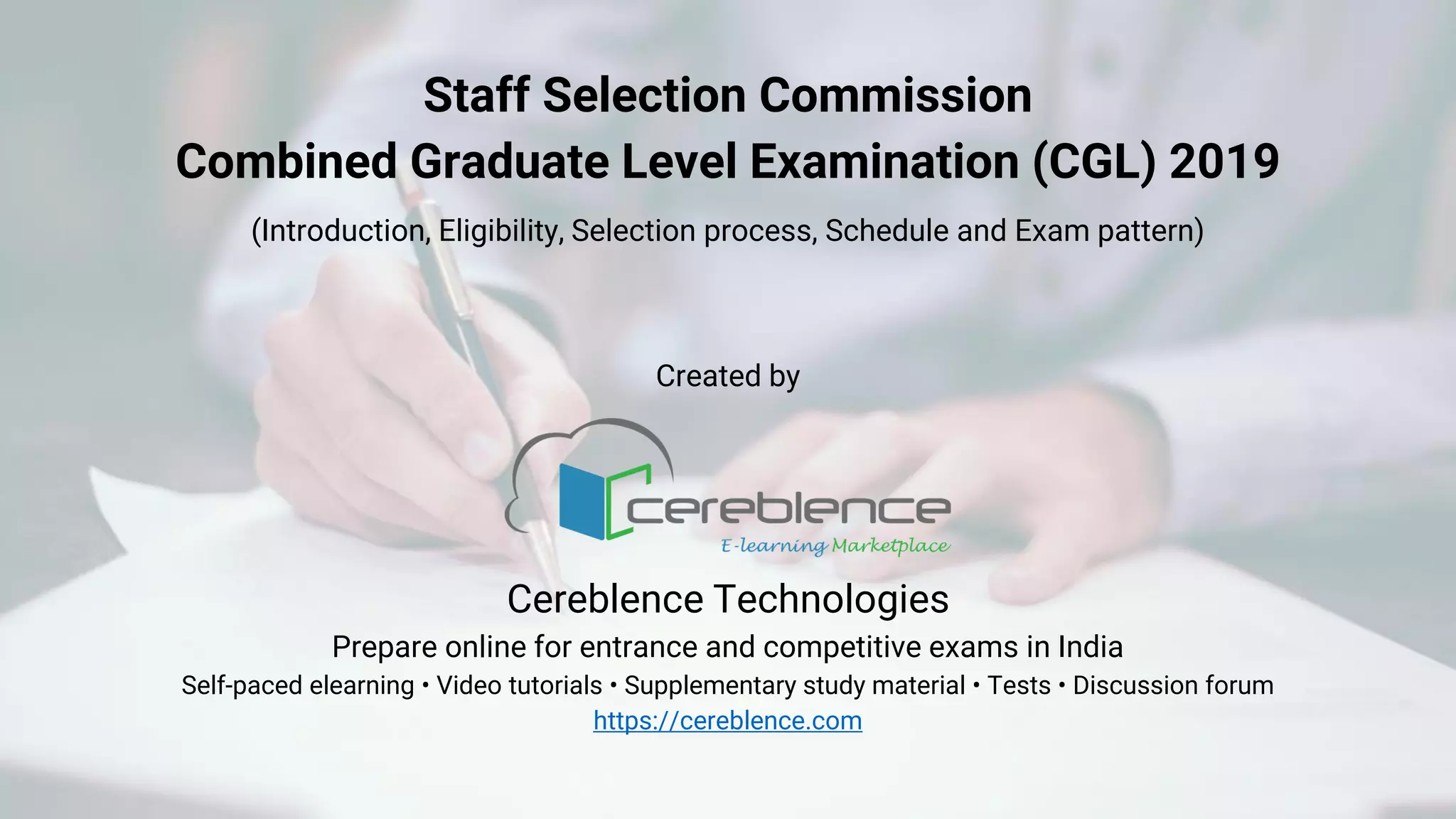 SSC CGL - Introduction | PDF