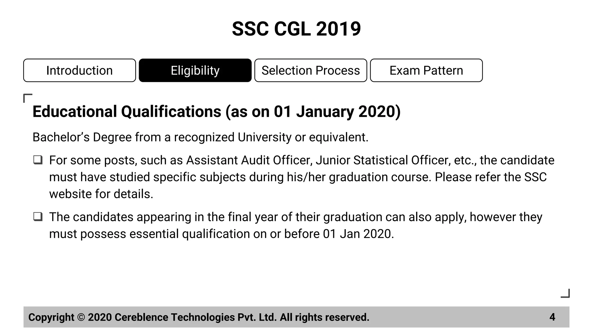 SSC CGL - Introduction | PDF