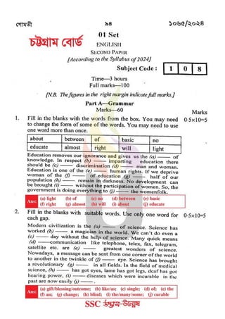 SSC English 2nd Paper Exam Question Solution 2024.pdf