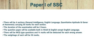 SSC Exam Based on 12th Level | PPTX